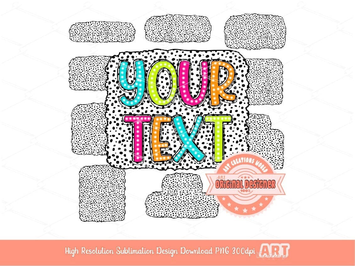 Dalmatian Background Text Frames PNG Bundle, Hand Drawn dots backgroun ...