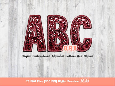 Maroon Sequin Letters PNG, Faux Embroidered Dark Red Burgundy Glitter ...