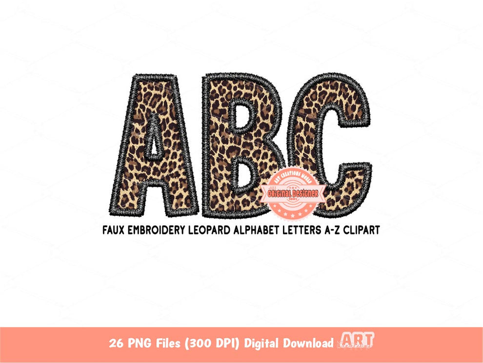 Faux Embroidery Leopard Letters PNG, Wild Safari Alphabet – Art ...