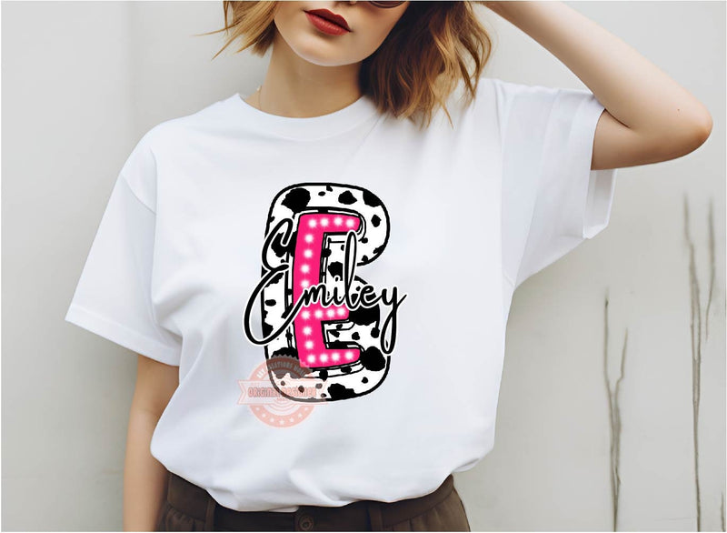 Colorful Cow Print Letters PNG Bundle, Hand Drawn Bright Doodle Alpha