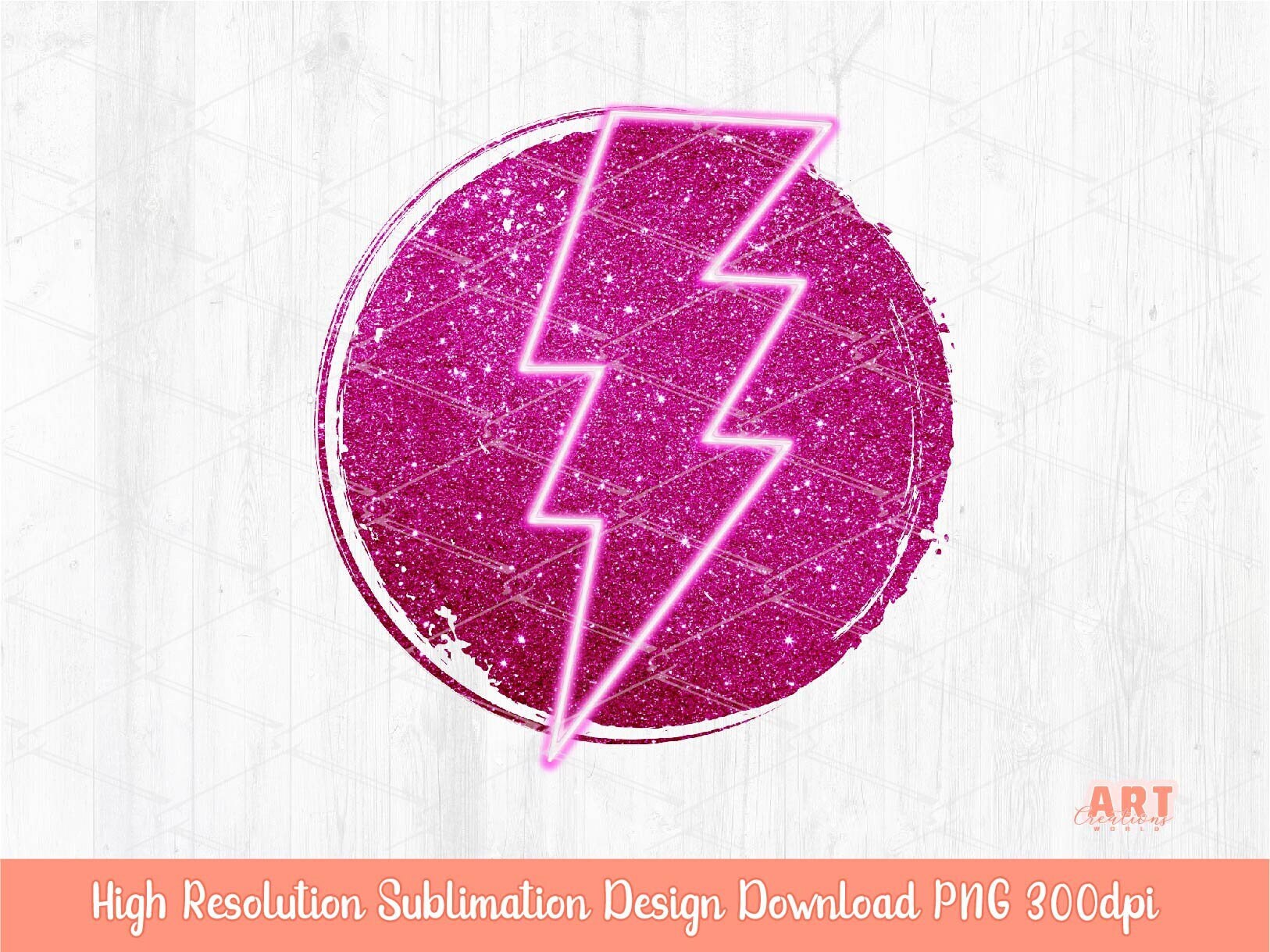 Pink Glitter Background Sublimation PNG | Pink Neon lightning Bolt Oct ...
