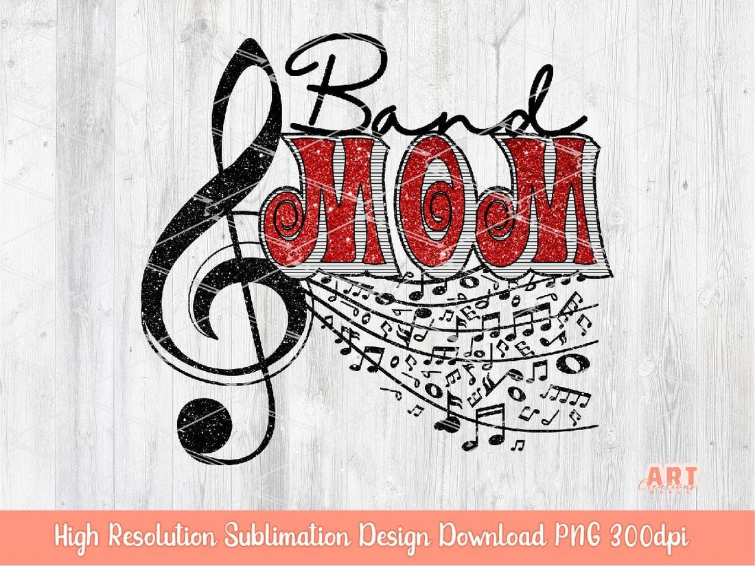 Band Mom Sublimation PNG | Country Music Png | Red Glitter dancing Mam ...